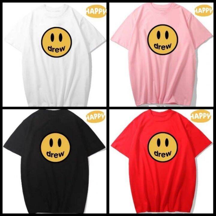 Drew smiley face inspired t shirts unisex | Lazada PH