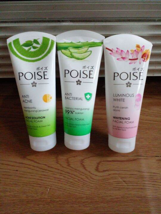poise facial wash 100g lumious white dan anti bacterial | Lazada Indonesia