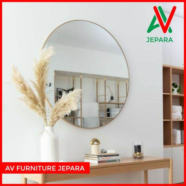 cermin dinding bulat besar minimalis modern industrial | Lazada Indonesia