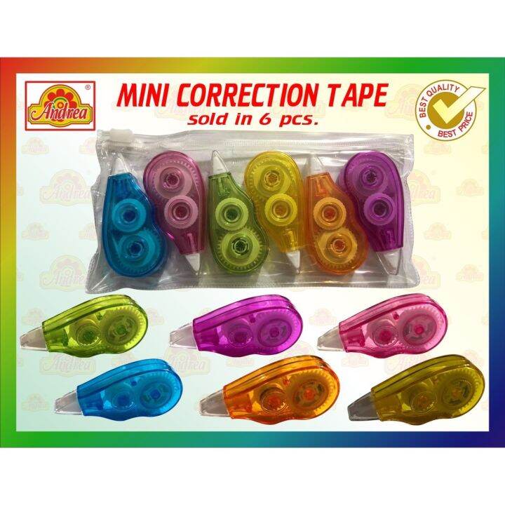 Mini Correction Tape sold in 6 pieces | ANDREA | Lazada PH