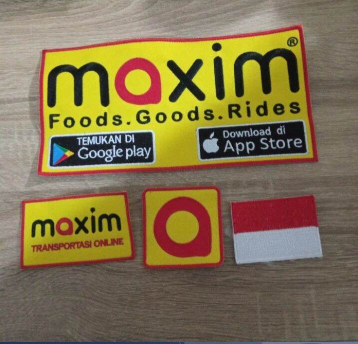Emblem maxim kuning satu set,bordiran maxim kuning satu set | Lazada ...