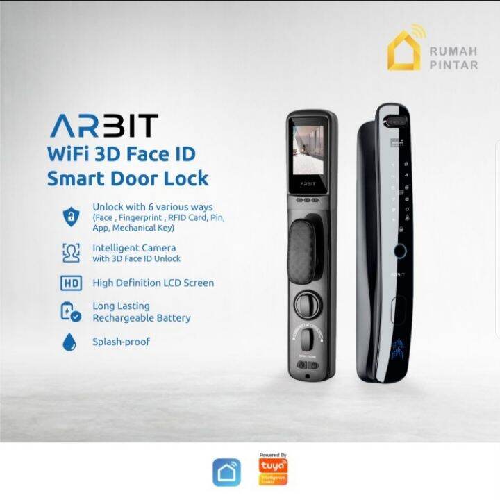 Smartlock ARBIT 3D WiFi Face ID Smart Home Door Lock Camera | Lazada ...