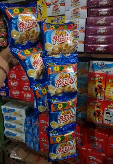 CIKI TOPTEN potato RING 1 RENCENG ISI 10 / snack jadul enak murah ...