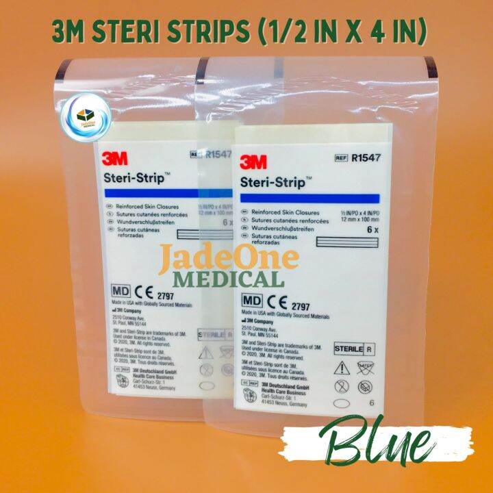 3M Steri-Strip Sterile R1547 Blue (1/2 in x 4 in) | Lazada PH