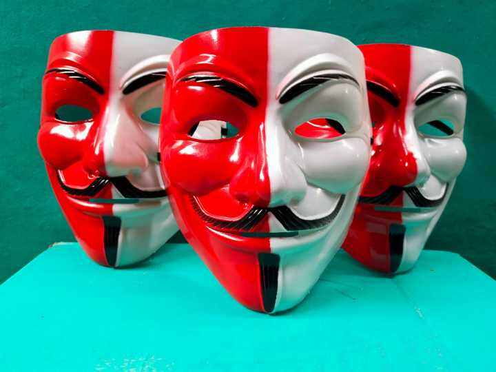 1pcs Topeng Anonymouse Hacker /Topeng Hacker Merah Putih | Lazada Indonesia