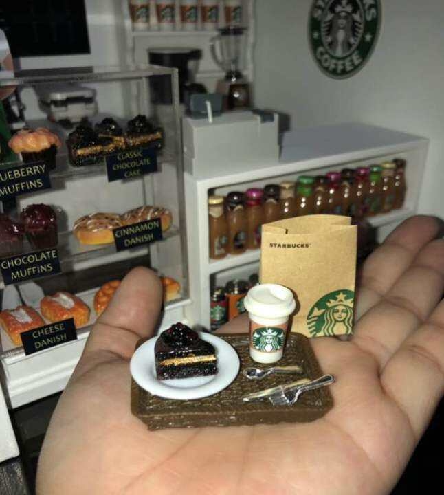 Miniature Starbucks coffee set SB for dolls,figures and doll house ...