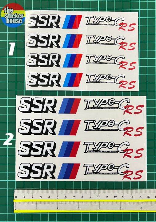 SSR TYPE C RS (SMALL/BIG) CAR RIM STICKER PRINTING & LAMINATED DESIGNS ...