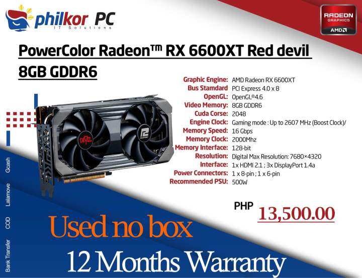PowerColor Red devil Radeon RX 6600XT (used) Graphics card | Lazada PH