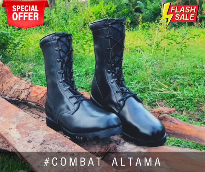 คอมแบท Us (ALTAMA) รองเท้าทหาร . ข้อสูง 10 นิ้ว , ขัดเงาง่าย , ทรงสวย ...