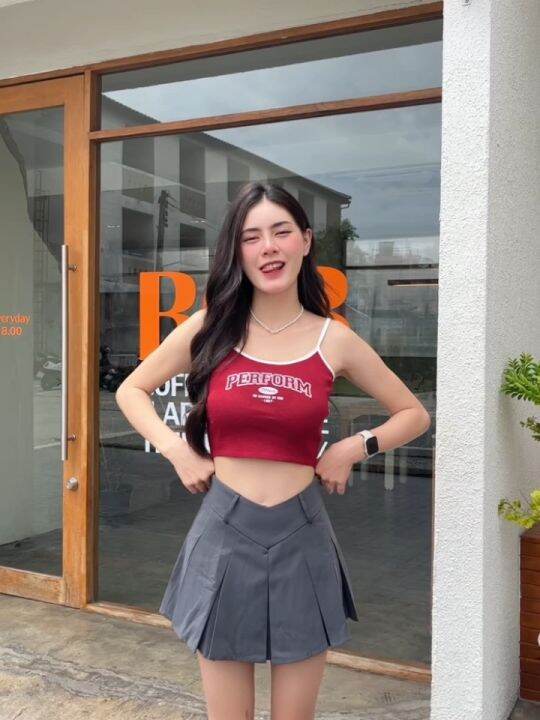 🌈 MesubShop 🌈เสื้อสายเดี่ยว ผ้าไหมพรมร่อง สไตล์เกาหลีเกาใจเว่อ รุ่นนี้คือต้องมี ใส่ง่าย แมตช์ ...