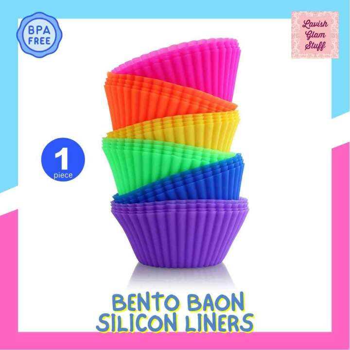 Bento Baon Cupcake Liners 1pc. Silicone, BPA-Free - 4 Cute Designs for ...