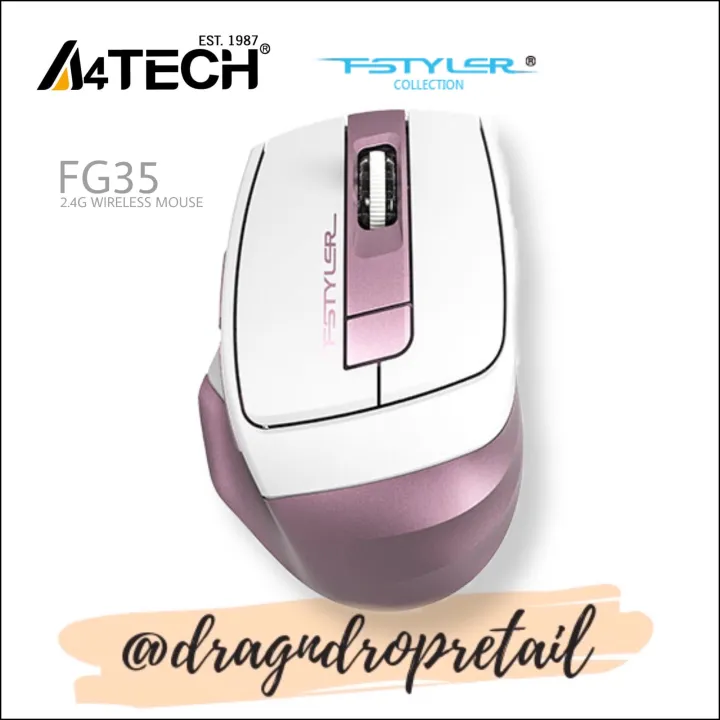 A4TECH FSTYLER FG35 Pink 2.4GHz Wireless Optional Mouse, 2000 DPI 3 ...