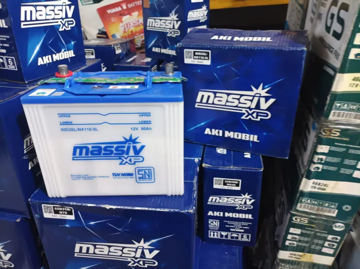 AKI MOBIL TOYOTA TORNADO, LEXUS BASAH 80D26L 12V 80AH NX110-5L MASSIV ...
