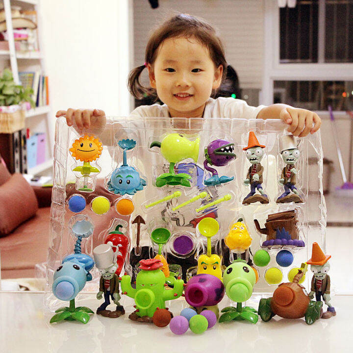 Plants Vs. Zombies Soft Rubber Toy Full Set Launchable Children's Toys ...