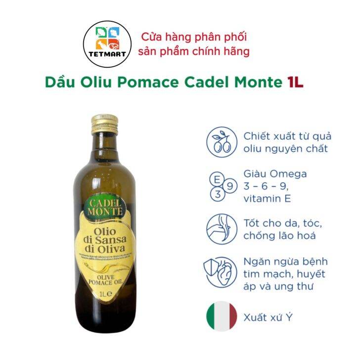 Dầu oliu tinh luyện pomance Cadel Monte 1L - Nhập khẩu Ý, 100% nguyên ...
