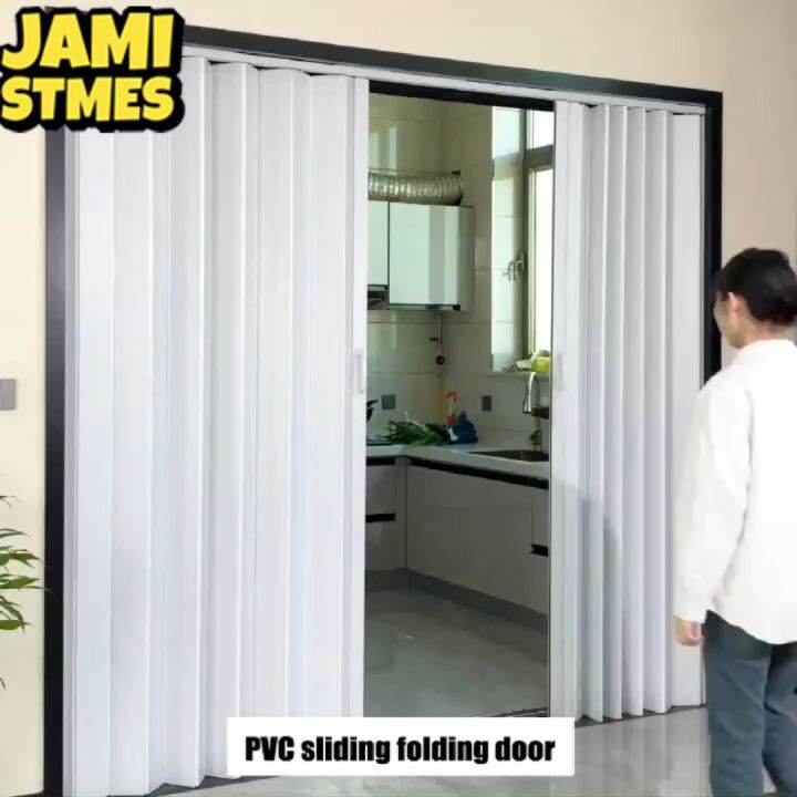 Sliding Door PVC Folding Door Sliding Door Home Room Divider Door Track ...