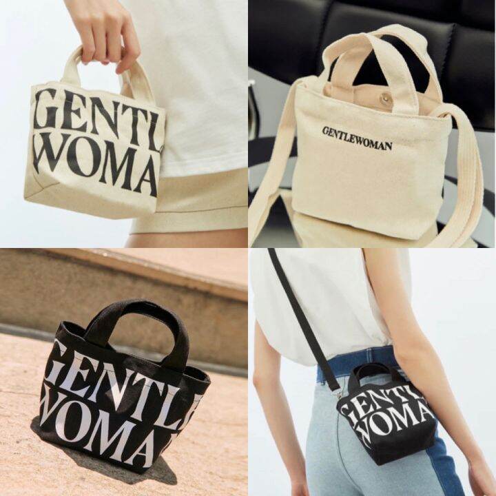 New 🏷กระเป๋า Gentlewoman micro canvas tote bag(มีสายยาว ถอดสาย/ปรับสาย ...