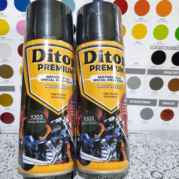 Pilok Cat Diton Premium Army Green Hijau Tentara 9303 400cc Pilox Cat ...