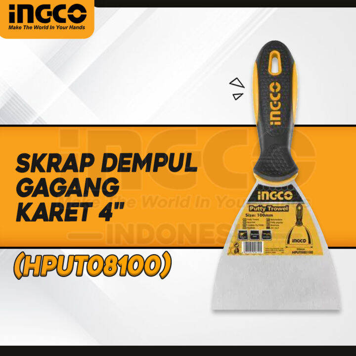 INGCO SKRAP DEMPUL GAGANG KARET 4" KAPE SCRAP DEMPUL 4 INCH | Lazada ...