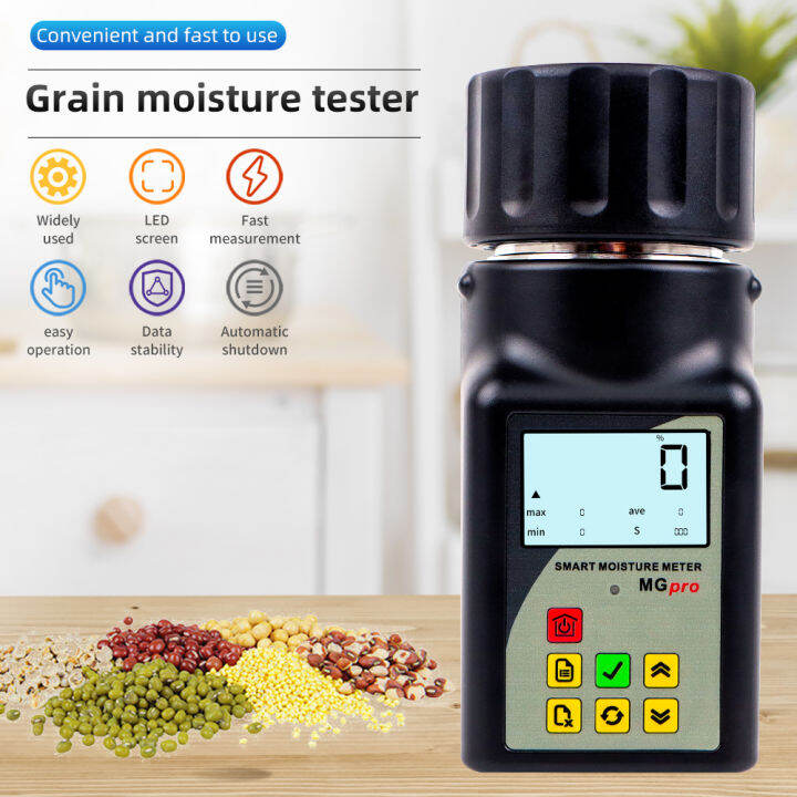 MG-PRO Grain Moisture Tester with Metal Probe Humidity Analyzer Grain ...
