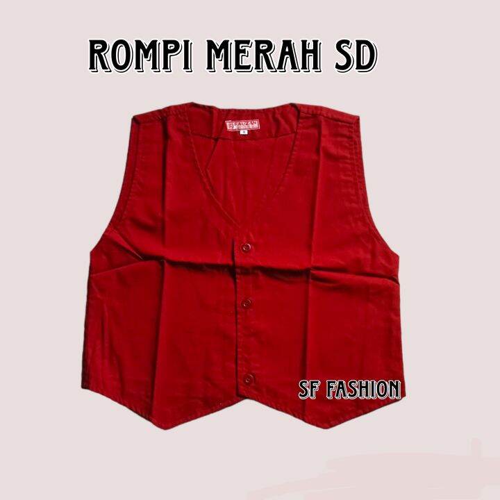 Rompi Seragam Sekolah SD Rompi Merah Lengkap Ukuran Kelas 1 SAMPAI 6 ...