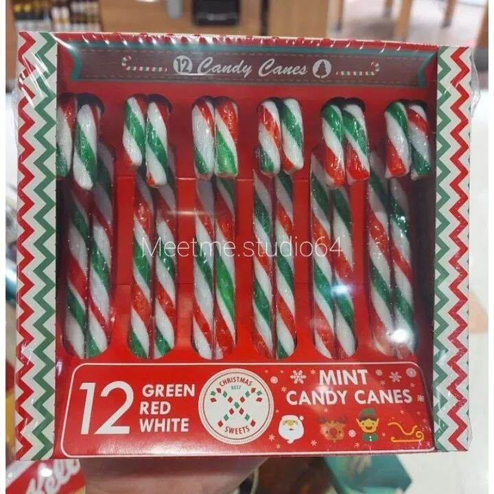 พร้อมส่ง!!🎄อมยิ้มไม้เท้า🎄Candy canes🎄แคนดี้เคนส์🎄ลูกอมคริสต์มาส(อมยิ้มร ...