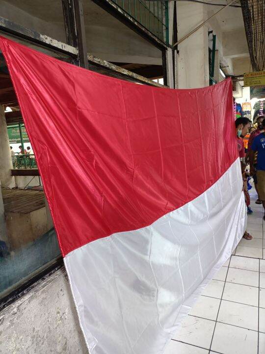 bendera merah-putih ukuran 2x3/bendera bahan satin | Lazada Indonesia