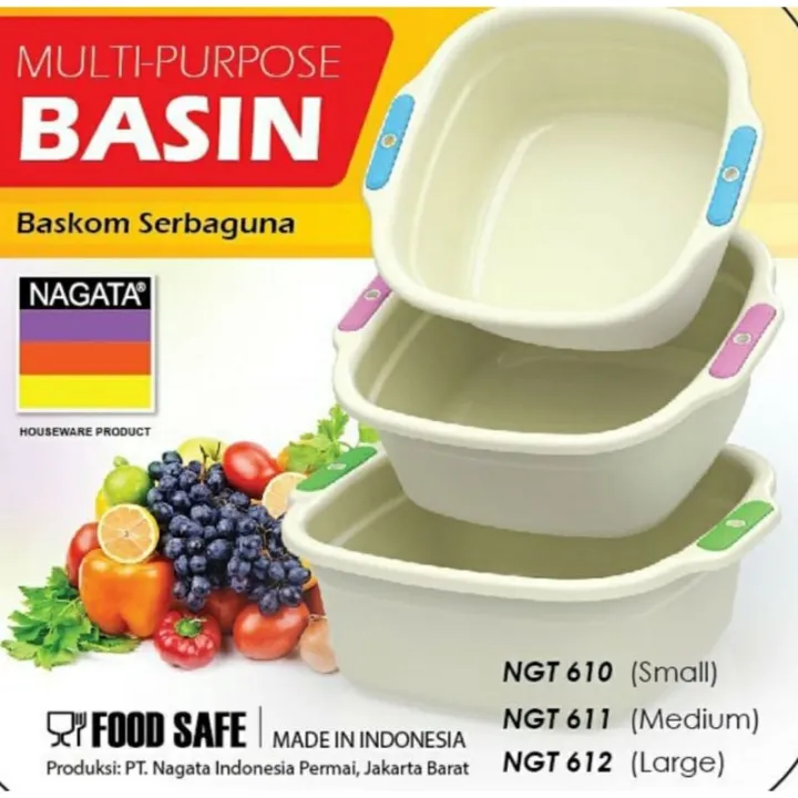 Baskom serbaguna/baskom kotak/baskom buah Nagata | Lazada Indonesia