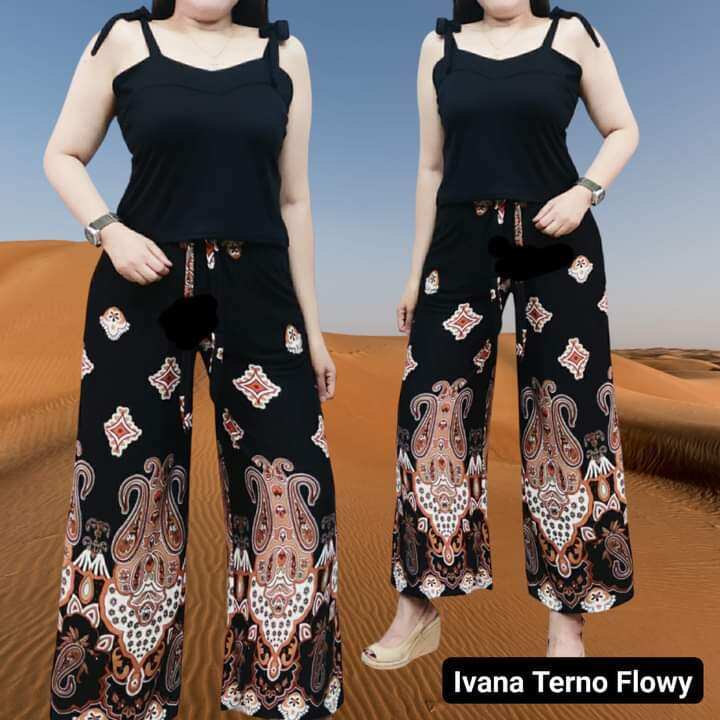 IVANA TERNO FLOWY SQUAREPANTS ( BEST FIT UP TO XL ) | Lazada PH