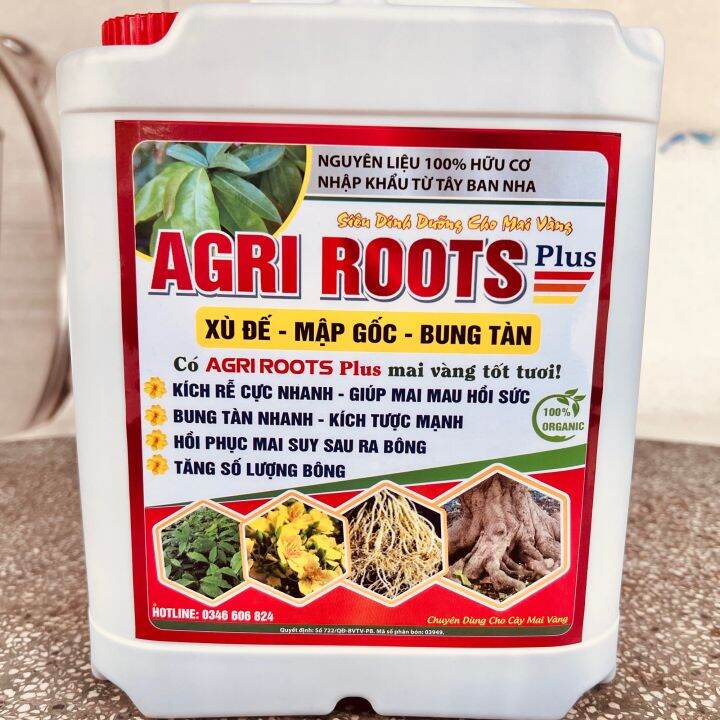 Phân bón Agri Roots Plus, Abroot mẫu mới chuyên mai vàng siêu kích rễ cực mạnh, bung tàn, mập ...