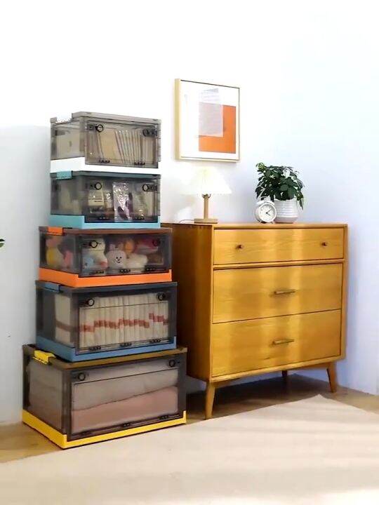 Foldable Storage Box with Lid Large Capacity Multipurpose plastic box ...