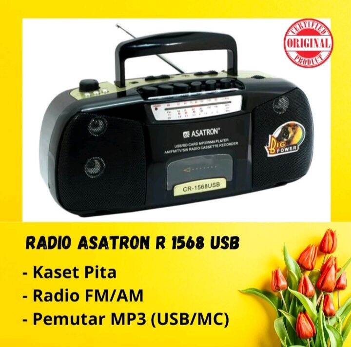 Radio FM AM SW/Radio Kaset Asatron CR 1568 USB 100% ORI | Lazada Indonesia