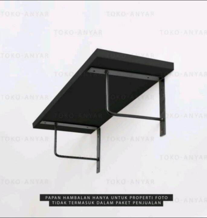 besi ambalan dinding rak besi ambalan 15 × 20cm hitam 2 pcs (sepasang ...