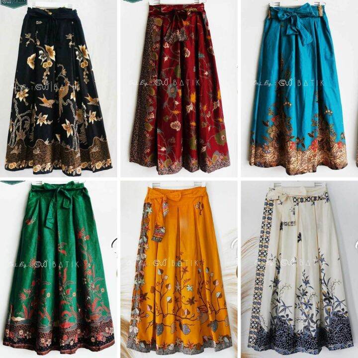 Rok Motif Batik Payung Panjang Wanita Remaja Dewasa Muslim Muslimah ...