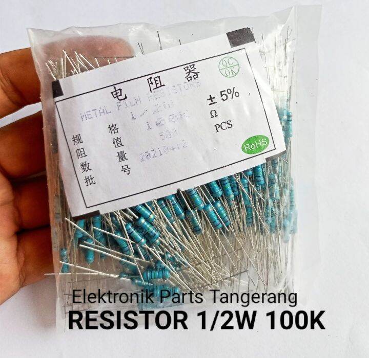 (10 Buah) RESISTOR 1/2W 100K OHM RESISTOR 1/2WATT 100K OHM RESISTOR 1/2 WATT 100K RESISTOR 1/2 W ...