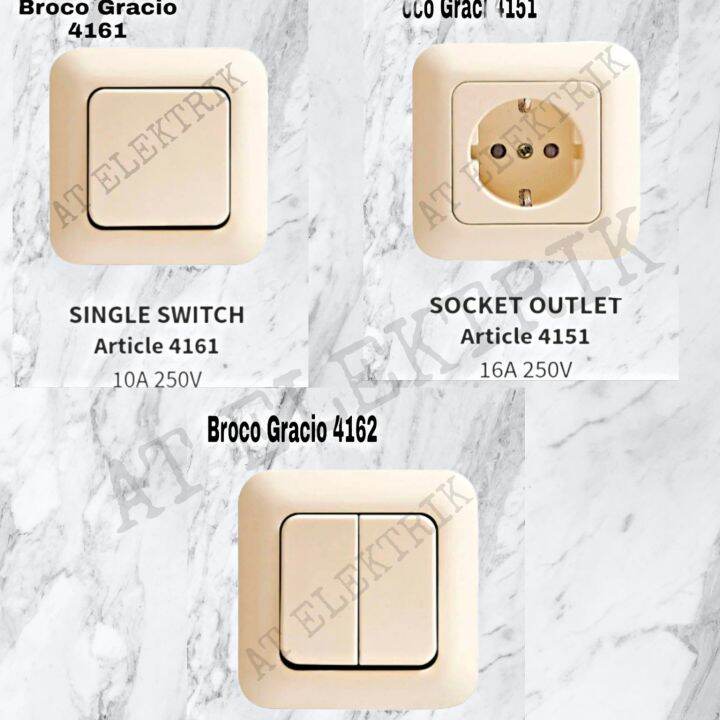 4151 Broco Gracio Cream Series - Stop Kontak / Socket Outlet / Saklar ...