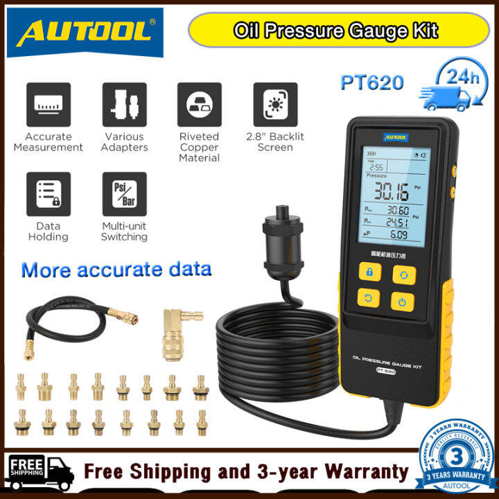 AUTOOL PT620 เครื่องวัดความดันน้ำมันเครื่อง Manometer ปั๊มน้ำมัน ...