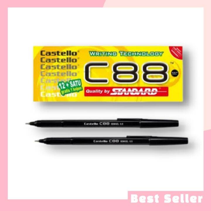 Standard C88 Castello 0.5mm Tinta Hitam Pulpen Ballpoint Pen 1 pack isi 12 pcs | Lazada Indonesia