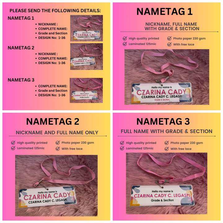 LAMINATED NAME TAG FOR KIDS | Lazada PH