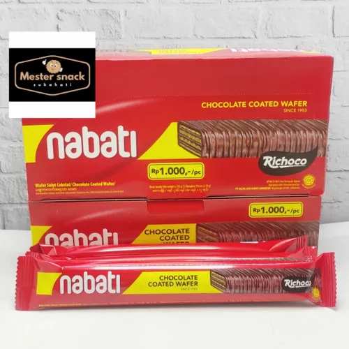 nabati chocolate coated wafer isi 12pcs - wafer salut cokelat richoco - jajan enak murah ...