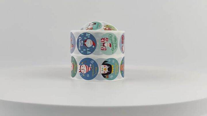 Sticker Roll Gambar 500 pcs 2.5 cm Label Bulat Petak Tempel Thank You ...