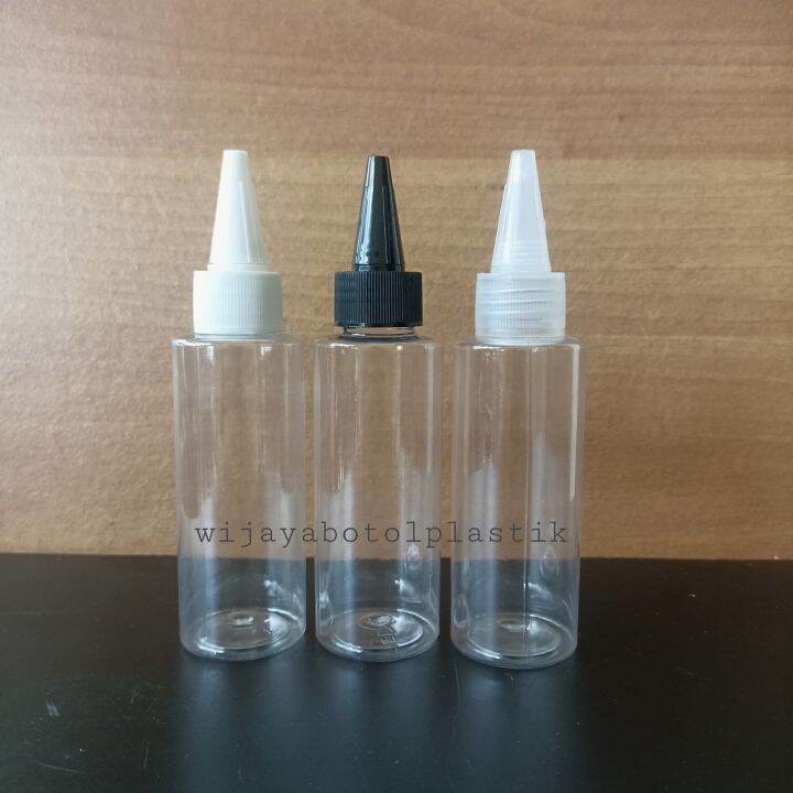 Botol kerucut 100 Ml RF/ Botol Tinta 100 Ml Bening Varian Tutup Kerucut ...