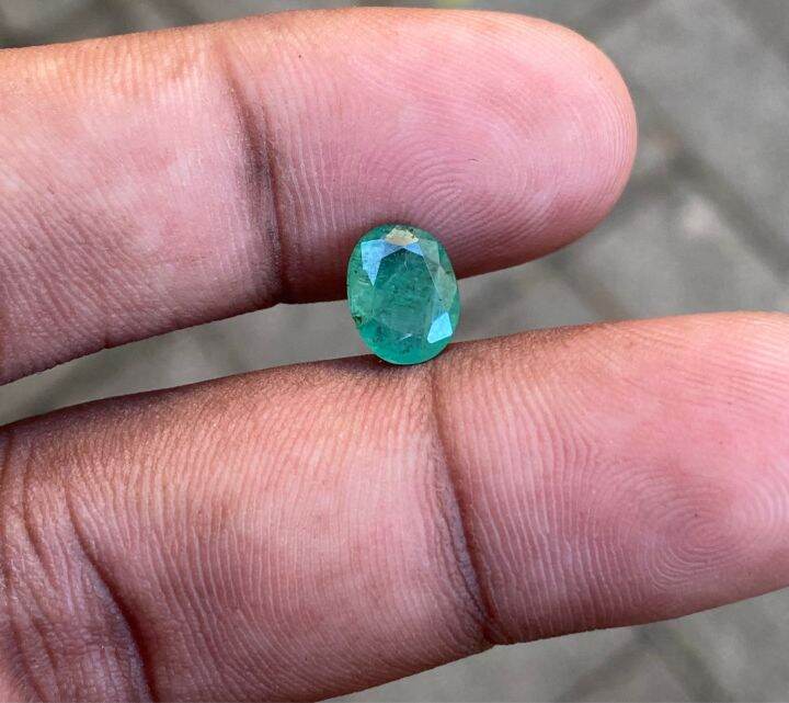 Natural Emerald Beryl Jamrud Batu Zamrud DIM 8.5x6.5x3 Ct 1.35 | Lazada ...