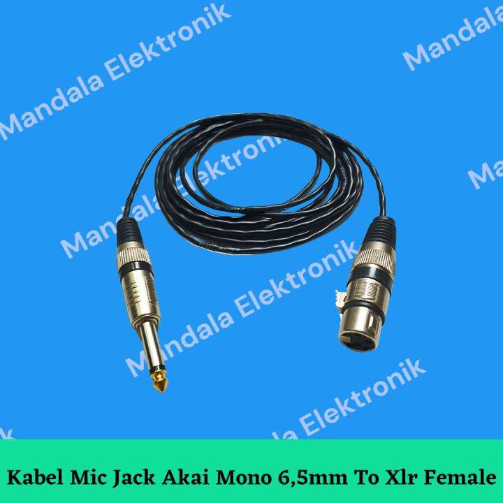 kabel mic jack akai mono 6,5mm to xlr female kabel canare body kecil 50cm | Lazada Indonesia