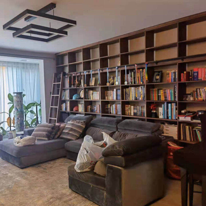Living Room Full Wall Bookcase Display Cabinet Modern Minimalist ...