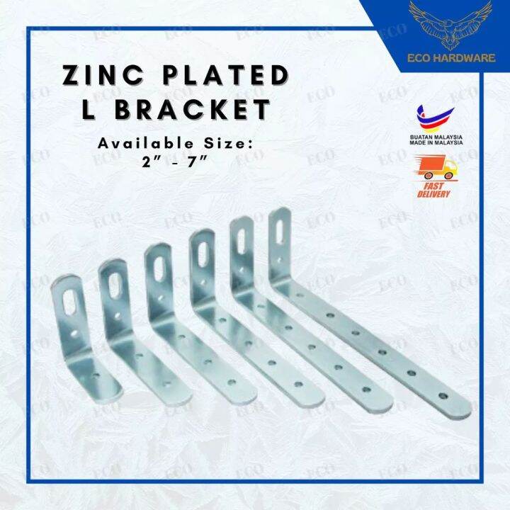 【Happyhome66】Zinc Plated Steel Metal L Bracket 2-1/2" x 2" ~ 7"/ Corner ...