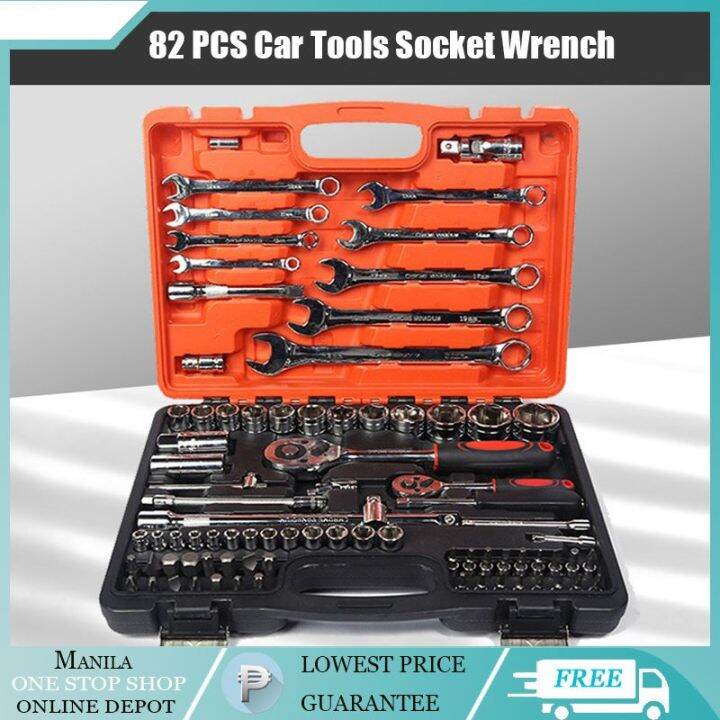 【Ready Stock】82PCS Car Motorcycle Repair Tools Socket Wrench Set ...