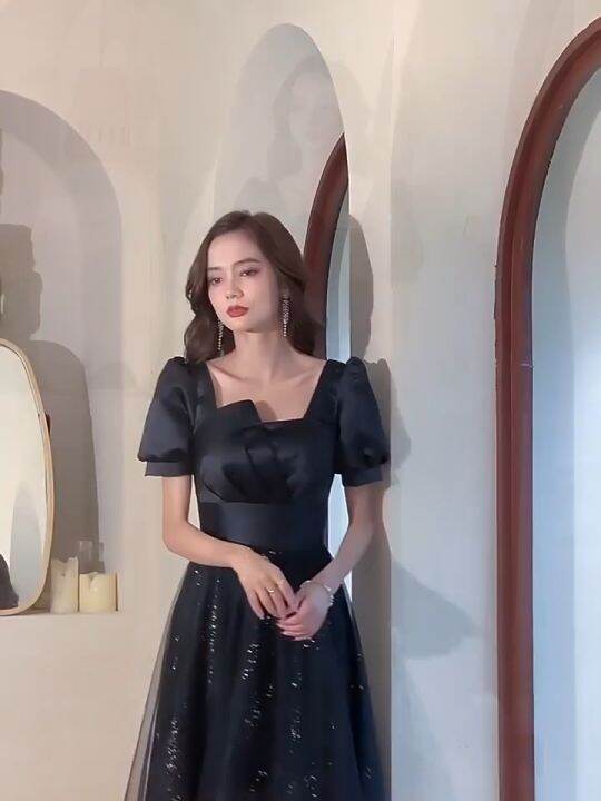 Pang DuDu Elegant Dress For Night Party Short Sleeve Lace Appliques ...