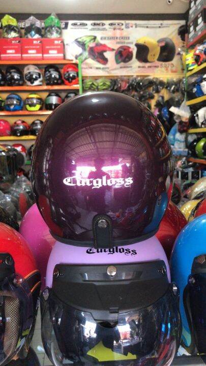 HELM CARGLOSS RETRO UNGU TUA METALIK KACA DATAR/CEMBUNG | Lazada Indonesia