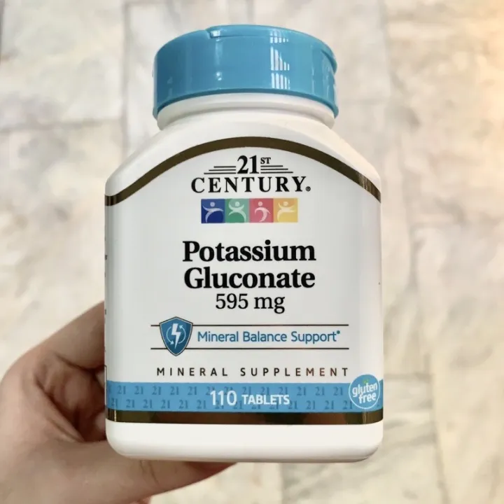 21st Century Potassium Gluconate 595mg Mineral Balance Support Mineral ...